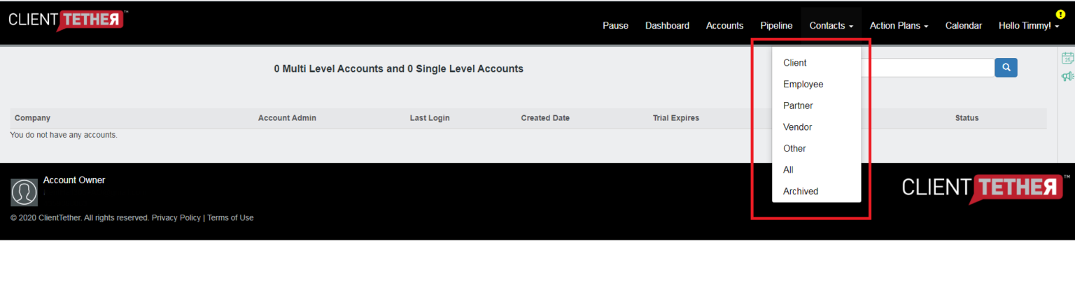 Manually Creating ContactsManually Creating Contacts - ClientTether Support | ClientTether Support