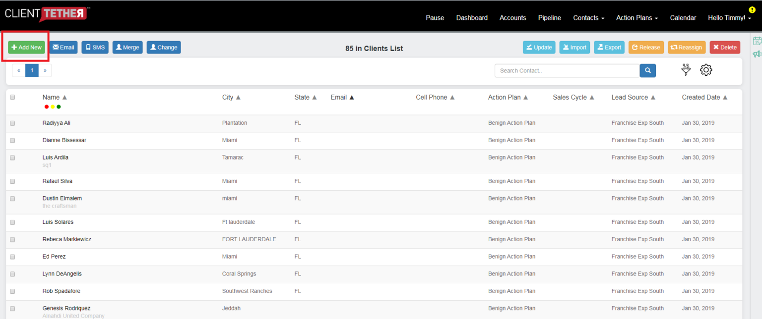 Manually Creating ContactsManually Creating Contacts - ClientTether ...