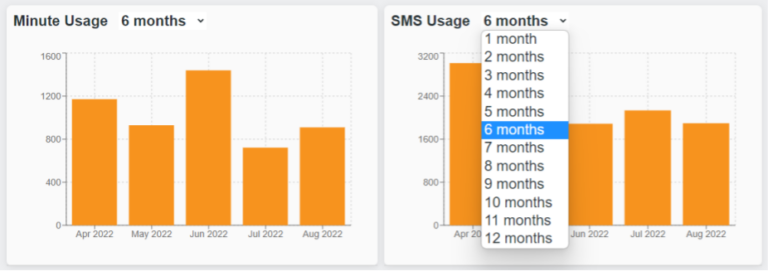 Charts: Minutes and SMS UsageCharts: Minutes and SMS Usage ...