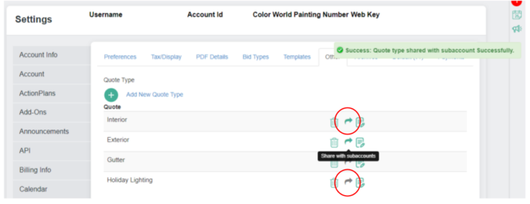 Proposal Settings – Share Quote TypeProposal Settings - Share Quote Type - ClientTether Support ...