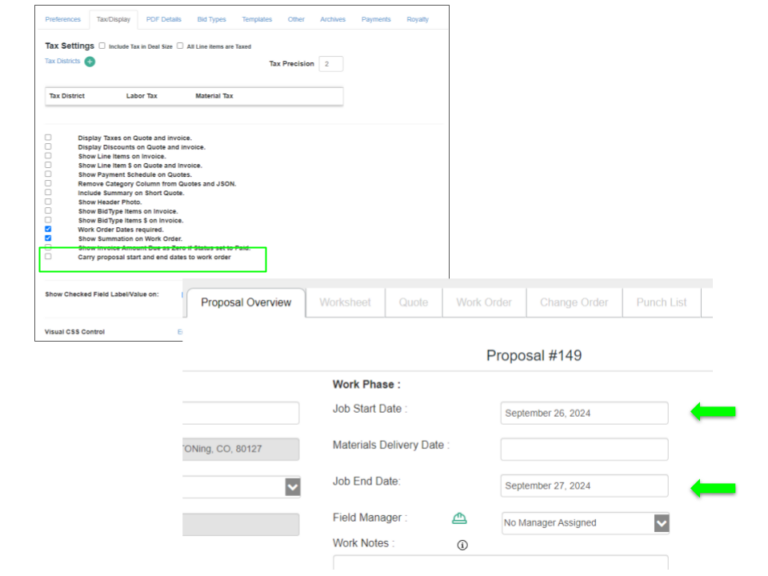 Carrying Proposal Start & End Dates to Work OrdersCarrying Proposal ...